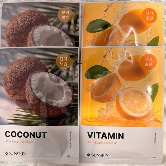 sunskin | Skincare | Coconut And Vitamin Daily Essential Mask Set Of 4 ...